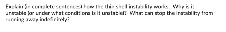 Solved Explain (in complete sentences) how the thin shell | Chegg.com
