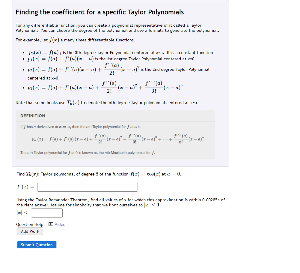 Solved Finding the coefficient for a specific Taylor | Chegg.com