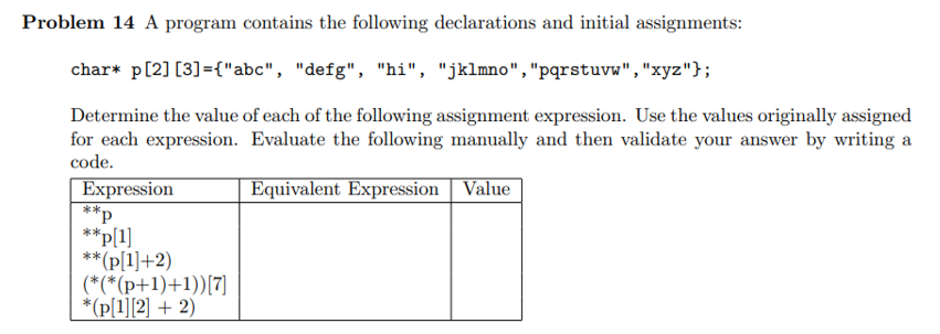 Solved Problem 14 A program contains the following | Chegg.com