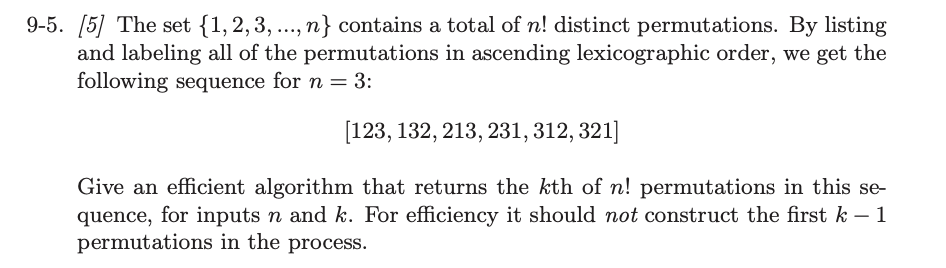 Solved -5. [5] The set {1,2,3,…,n} contains a total of n ! | Chegg.com