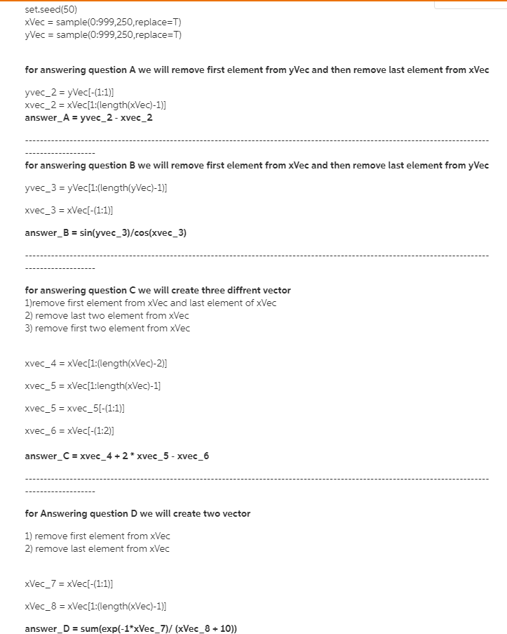 R Script This question uses the vectors xVec and yVec | Chegg.com