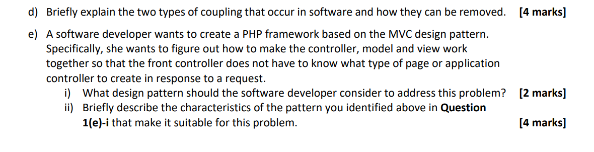 Solved d) Briefly explain the two types of coupling that | Chegg.com