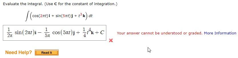 Solved Evaluate the integral. (Use C for the constant of | Chegg.com