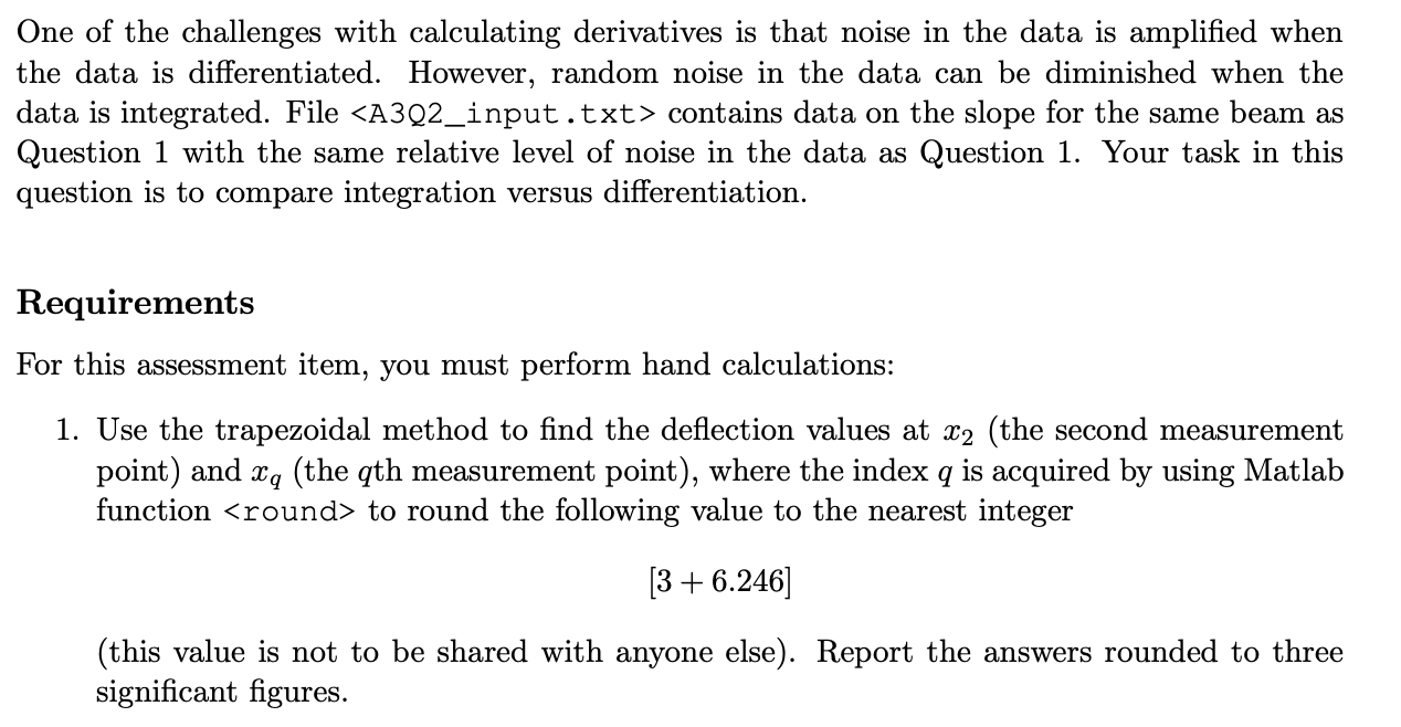 use xq = x9 the theoretical formula for deflection | Chegg.com