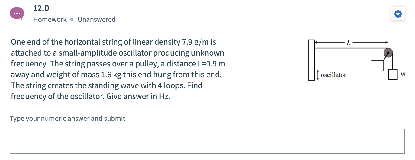 Solved 12.D Homework • Unanswered One end of the horizontal | Chegg.com