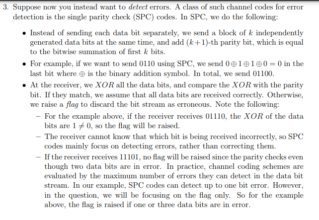 Solved Suppose now you instead want to detect errors. A | Chegg.com
