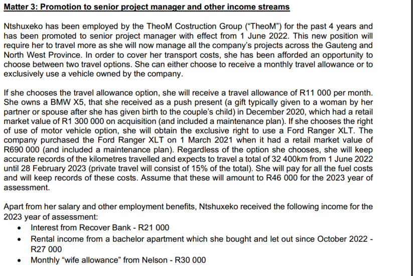 Matter 3: Promotion to senior project manager and | Chegg.com