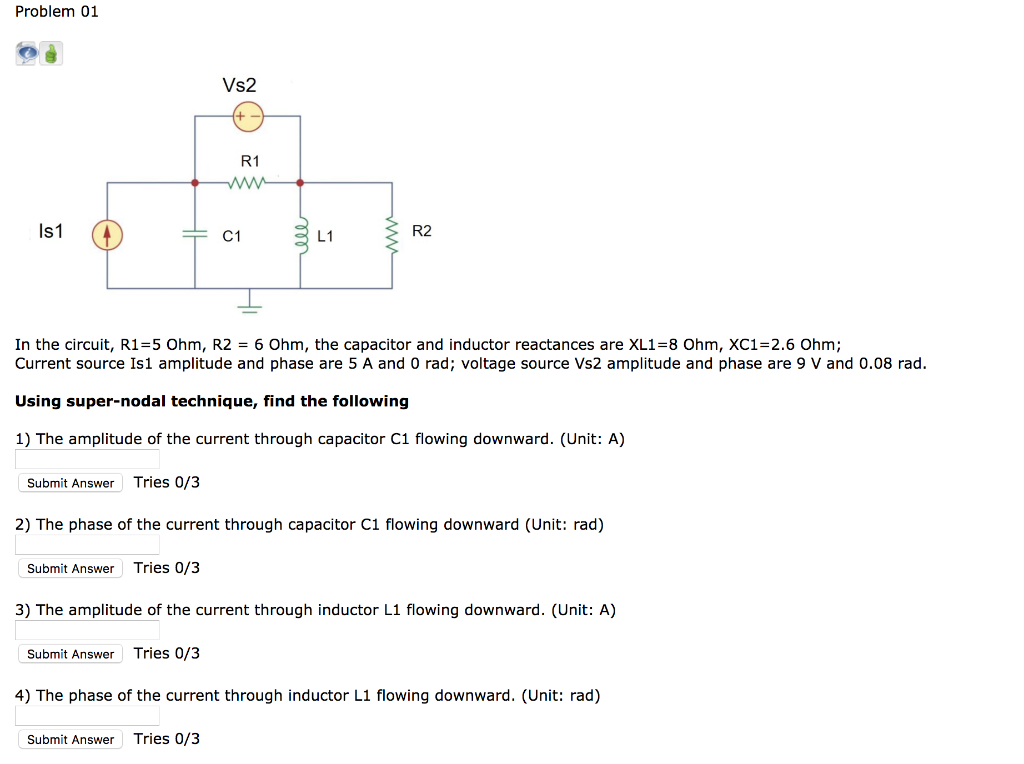 Solved In the circuit, R1=5 Ohm, R2 = 6 Ohm, the capacitor | Chegg.com