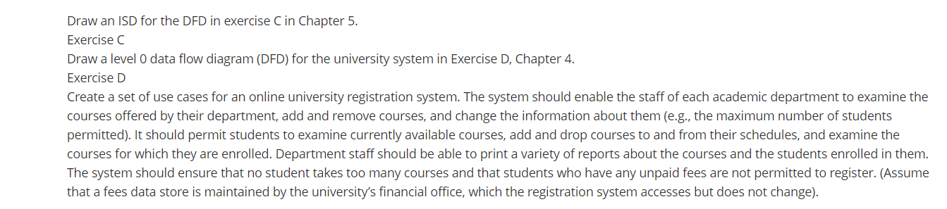 Solved Draw an ISD for the DFD in exercise C in Chapter 5. | Chegg.com