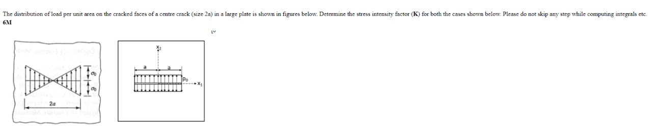 The distribution of load per unit area on the cracked | Chegg.com