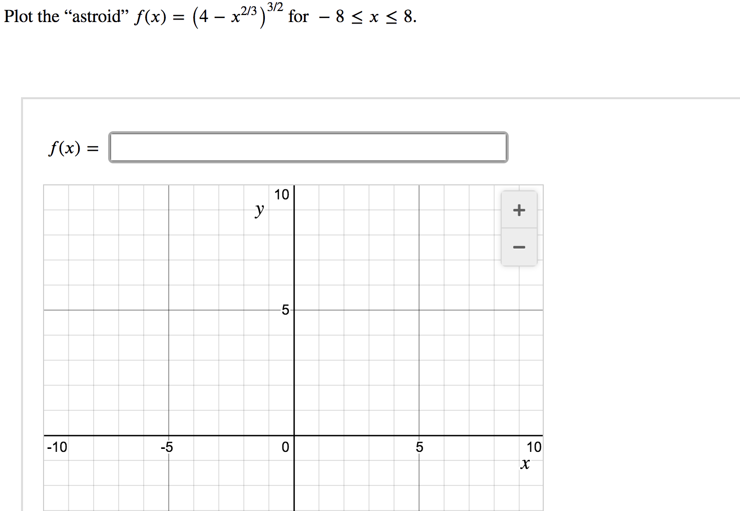 Solved 3/2 Plot the “astroid” f(x) = (4 - x213) for – 8