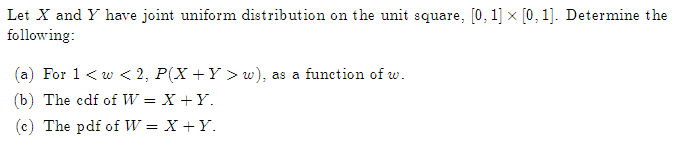 Solved Let X and Y have joint uniform distribution on the | Chegg.com