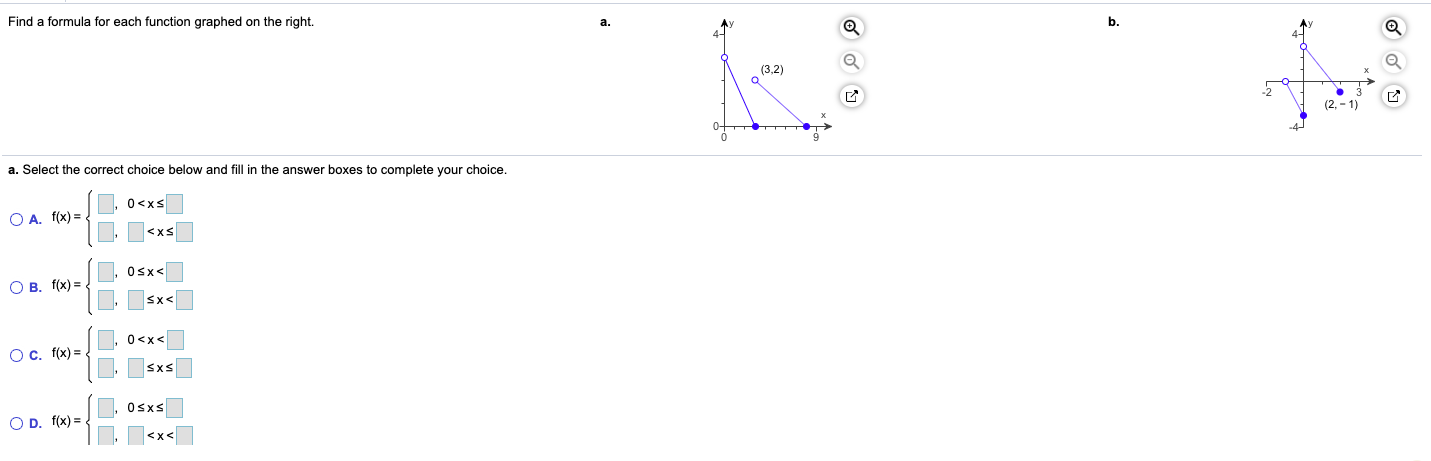 Solved Find a formula for each function graphed on the | Chegg.com