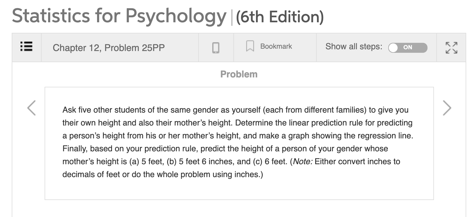 Solved Statistics for Psychology|(6th Edition) Chapter 12, | Chegg.com