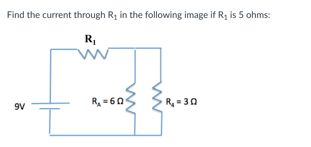 Solved Find the current through R1 in the following image if | Chegg.com