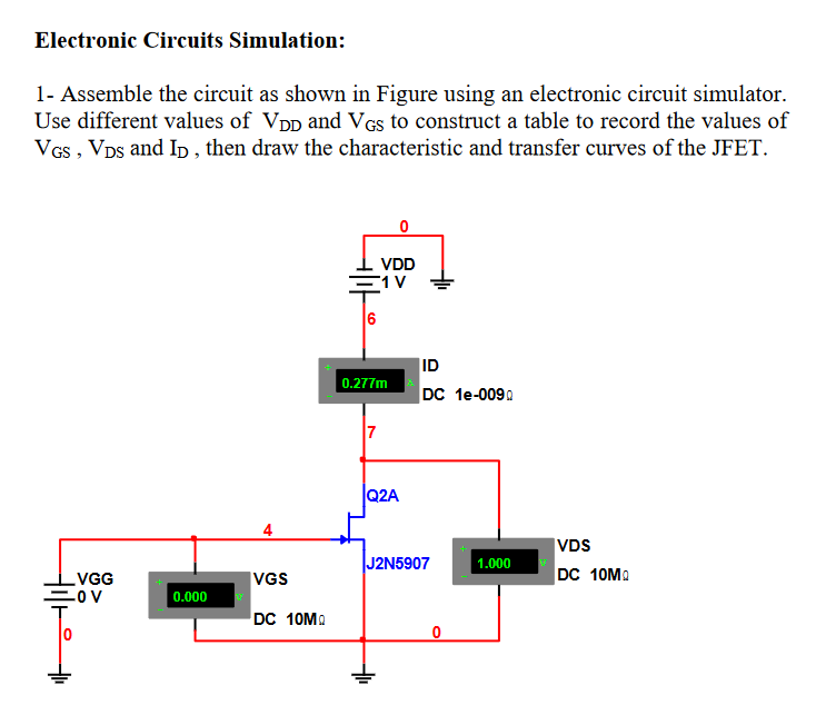 Solved Electronic Circuits Simulation: 1- Assemble the | Chegg.com