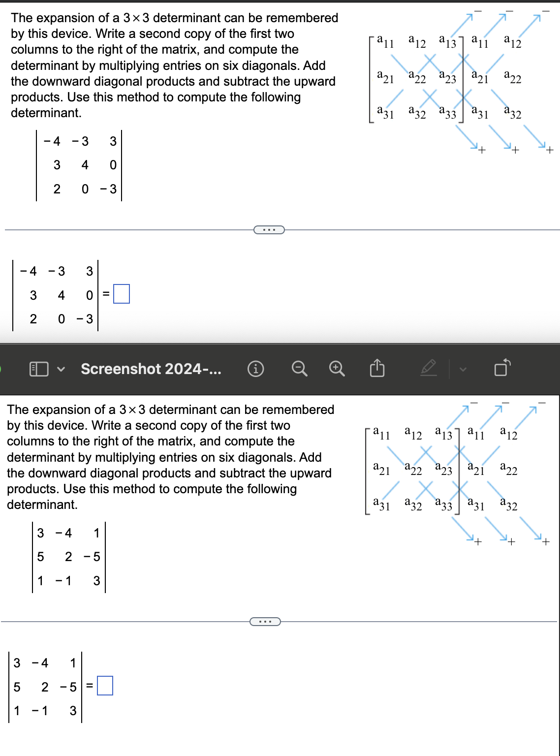 Solved The expansion of a 3×3 ﻿determinant can be | Chegg.com