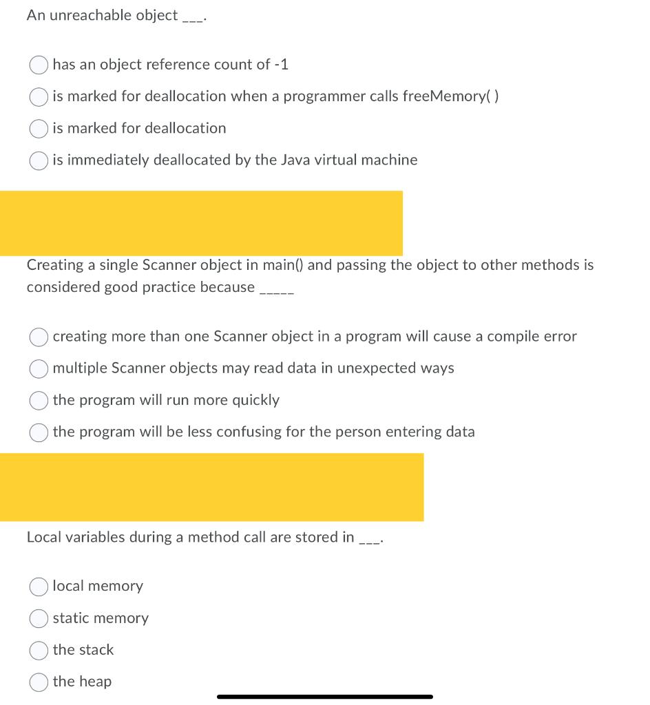 Solved An unreachable object has an object reference count | Chegg.com