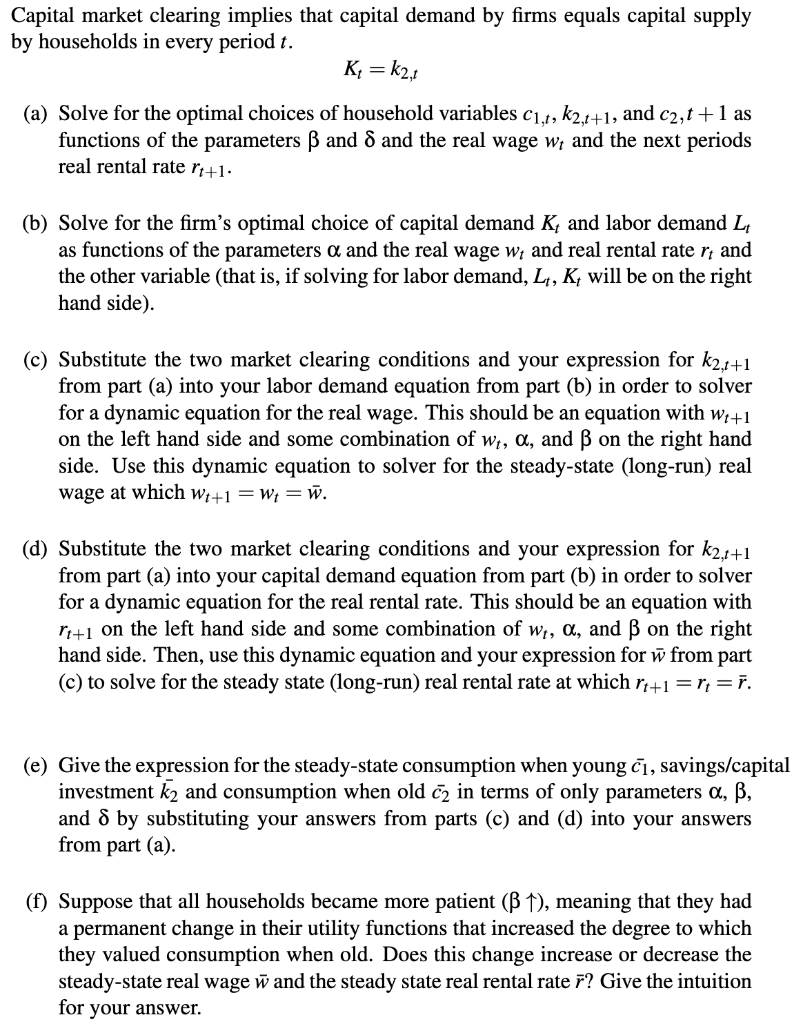 1. Dynamic general equilibrium (DGE) macro model (10 | Chegg.com