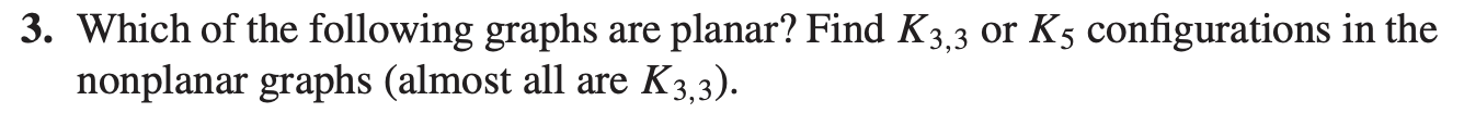 Solved 3. Which of the following graphs are planar? Find | Chegg.com