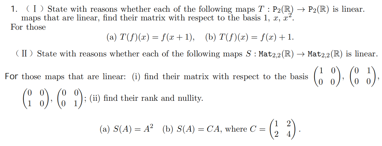 Solved : 1. (1) State with reasons whether each of the | Chegg.com