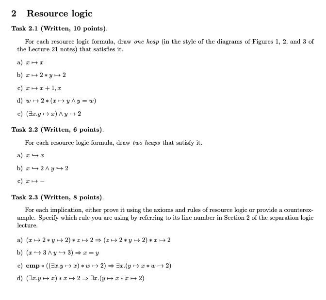Solved Task 2.1 (Written, 10 points). For each resource | Chegg.com