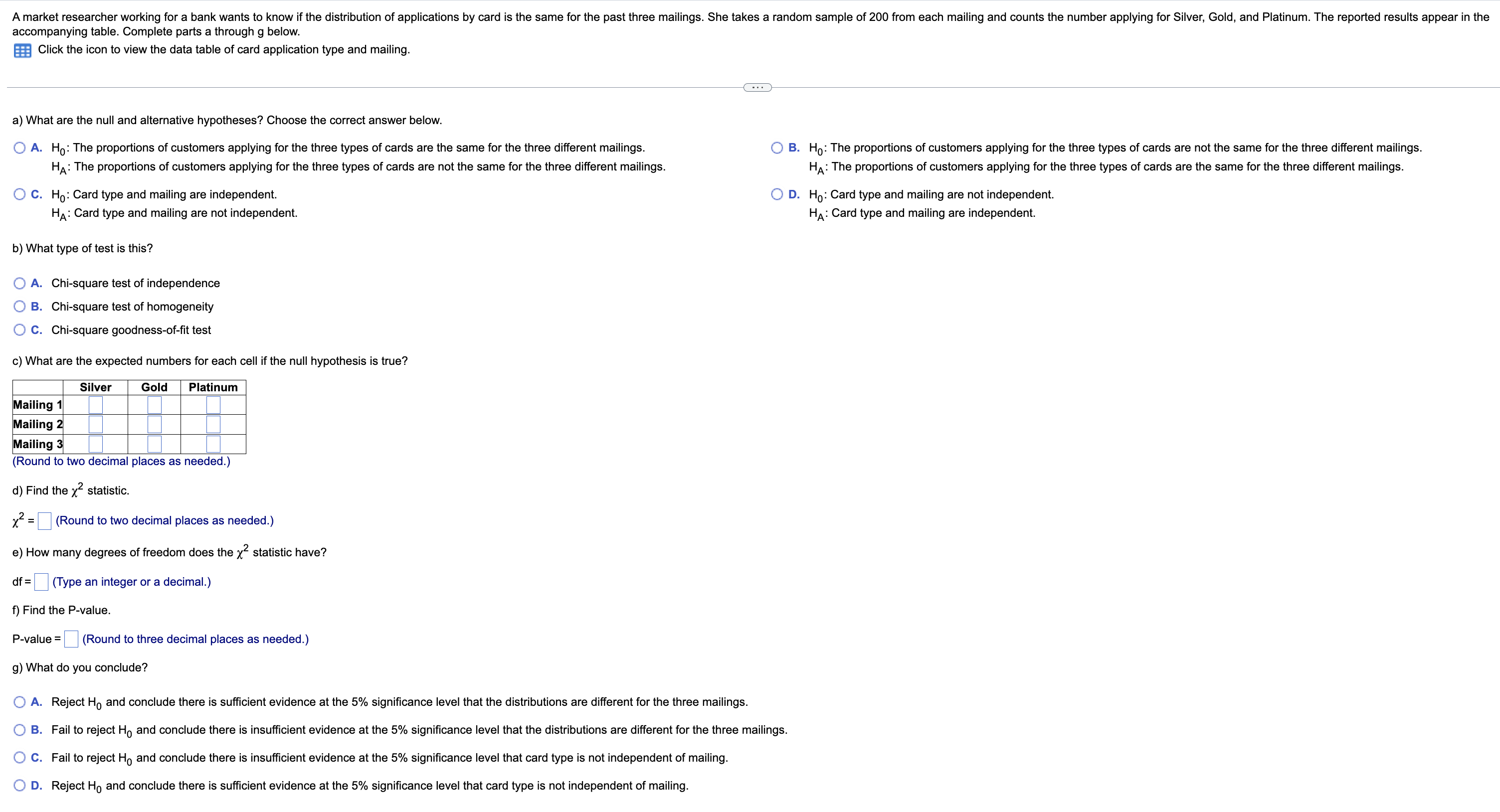 Solved Table of card application type and mailing | Chegg.com