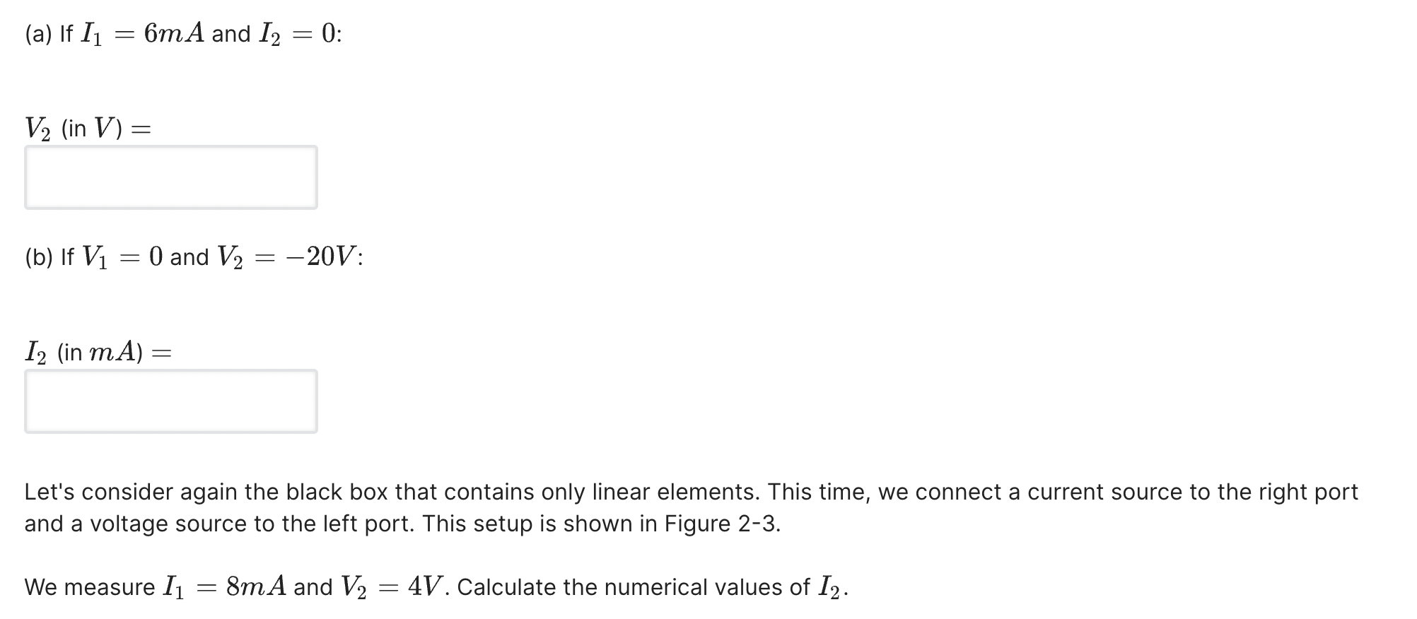 Solved We are given a black box that contains only linear | Chegg.com