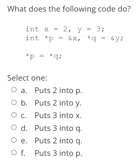 Solved In ANSI standard C a variable can be declared: Select | Chegg.com
