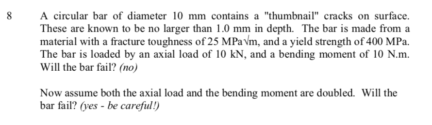 Solved 8 A circular bar of diameter 10 mm contains a | Chegg.com