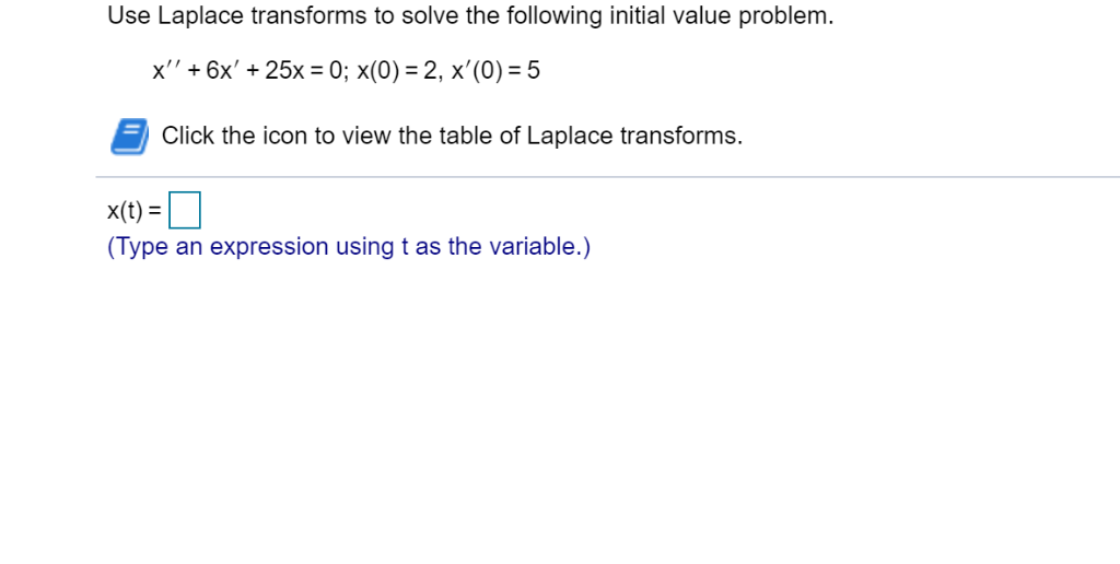 Solved Use Laplace transforms to solve the following initial | Chegg.com