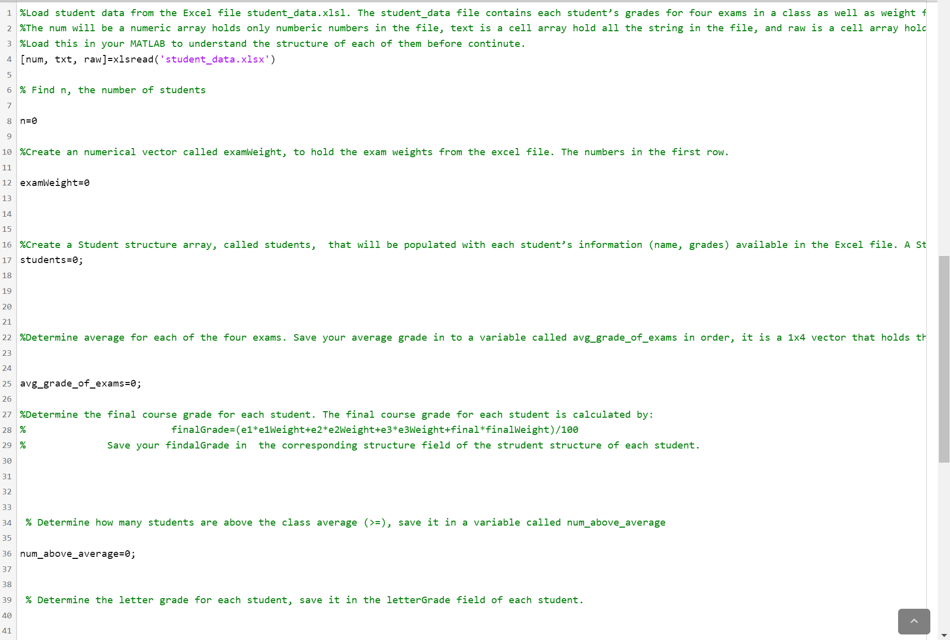 1. Load student data from the Excel file | Chegg.com