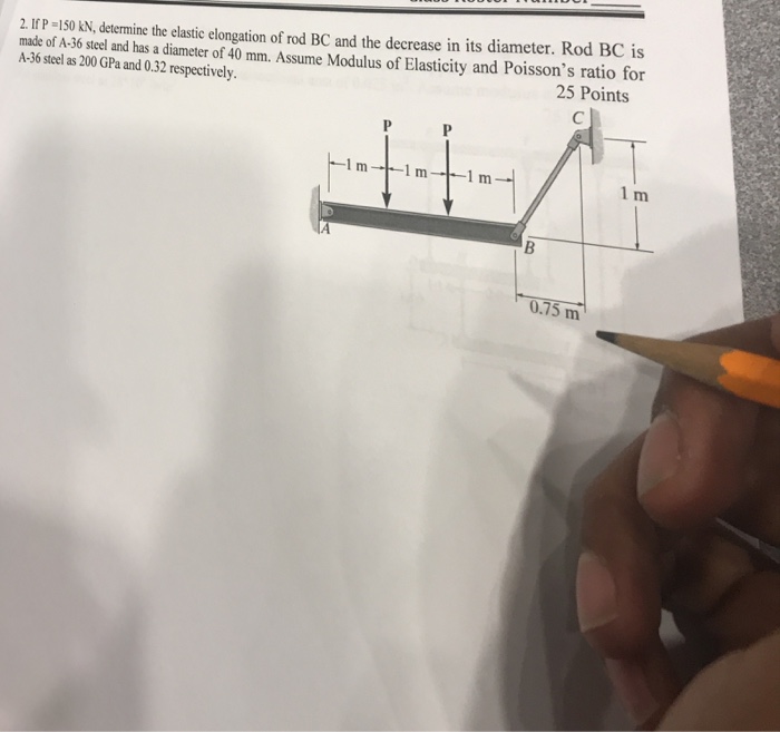Solved 2. IfP -150 kN, determine the elastic elongation of | Chegg.com