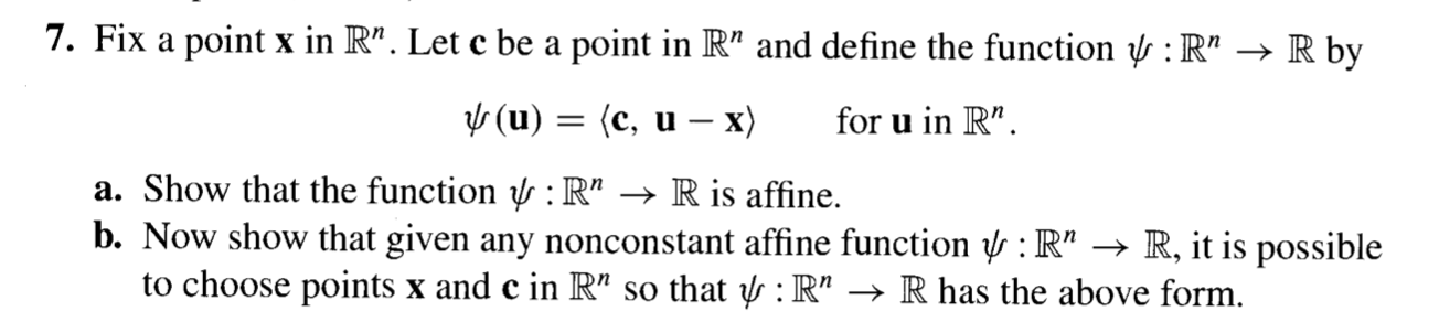 Solved 7. Fix a point x in R”. Let c be a point in R” and | Chegg.com