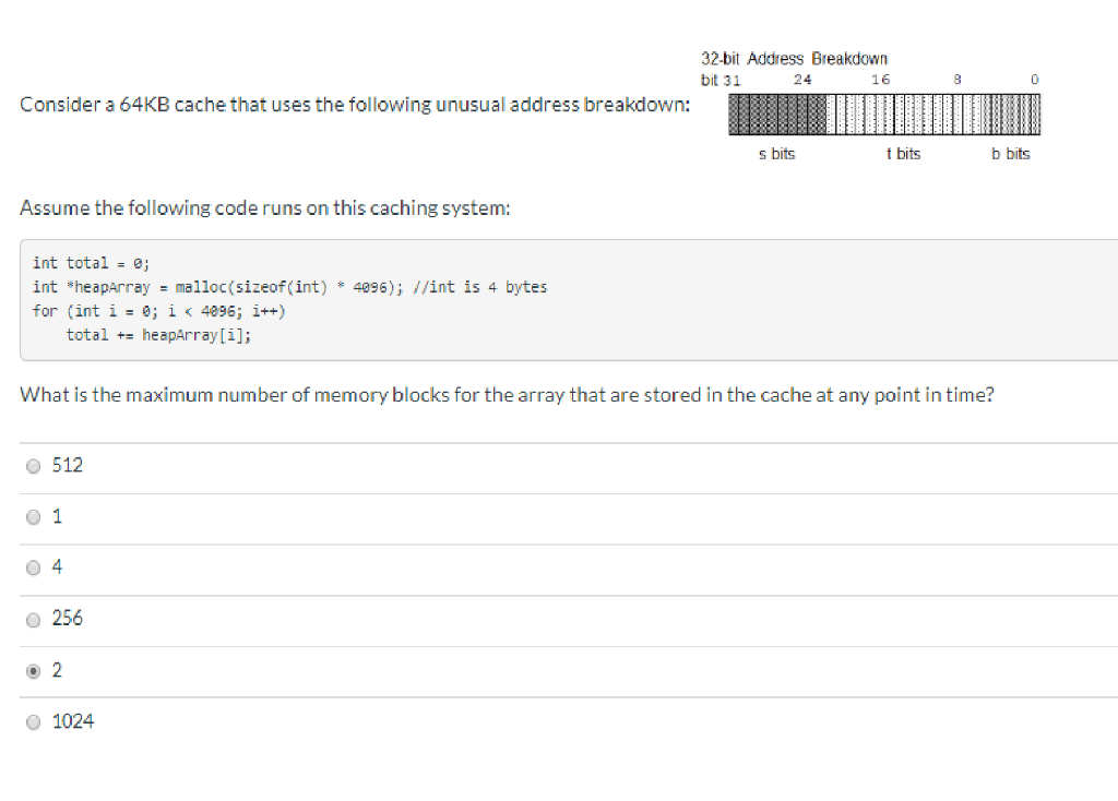 Solved 32-bit Address Breakdown bit 31 24 16 Consider a 64KB | Chegg.com