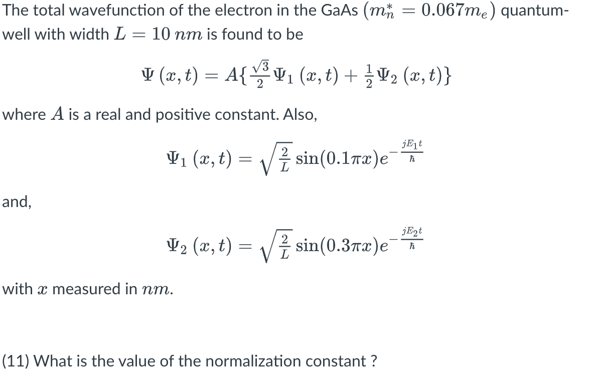 The Total Wavefunction Of The Electron In The Gaas