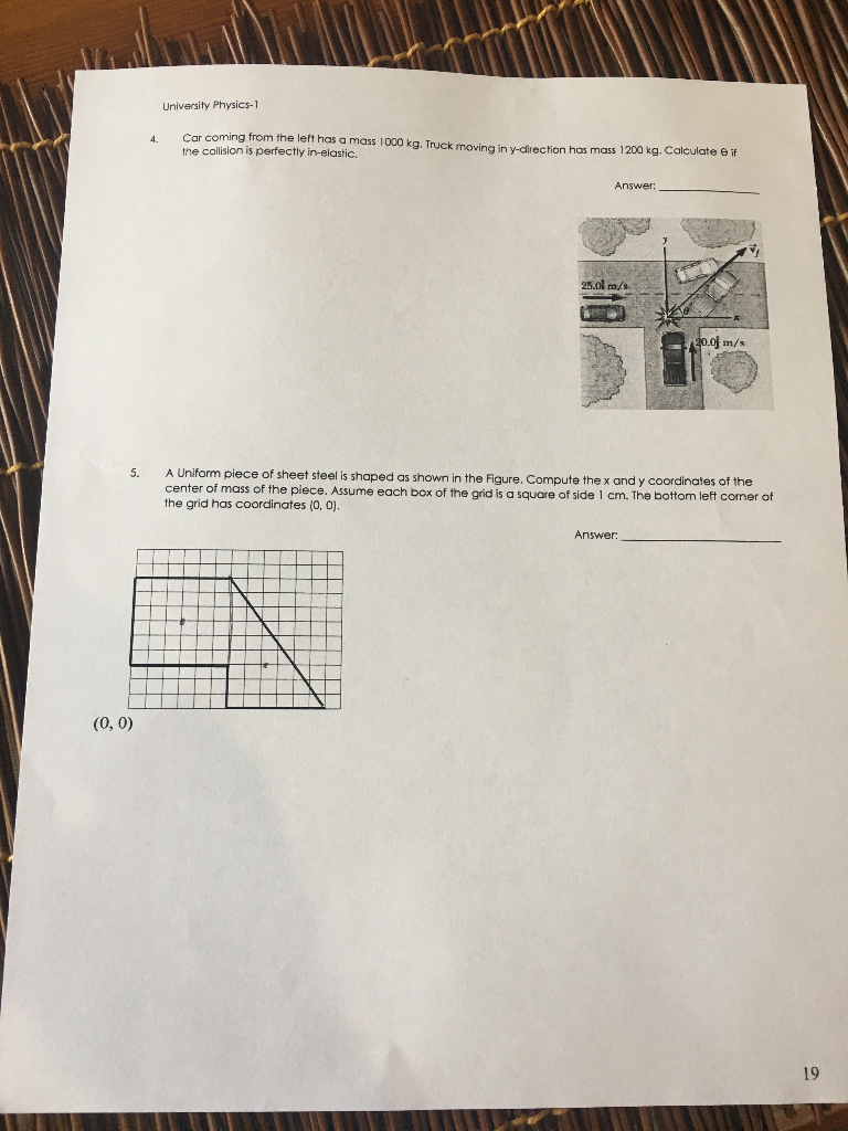 Solved University Physics-1 Car coming from the left has a | Chegg.com
