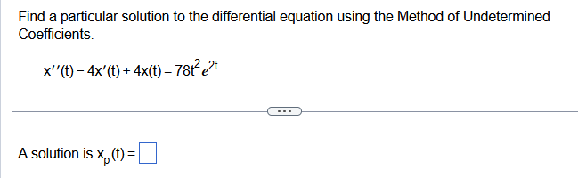 Solved Find a particular solution to the differential | Chegg.com