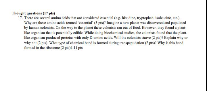 Solved Thought questions (17 pts) 17. There are several | Chegg.com
