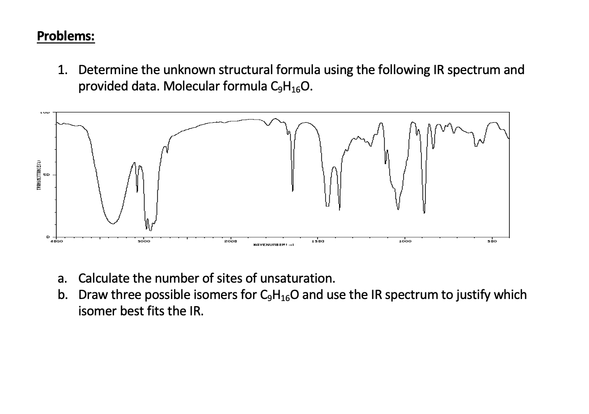 Solved Problems: 1. Determine the unknown structural formula | Chegg.com