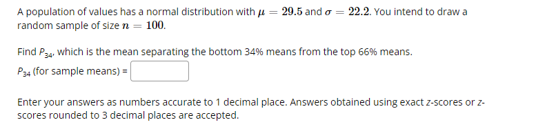 Solved A population of values has a normal distribution with | Chegg.com