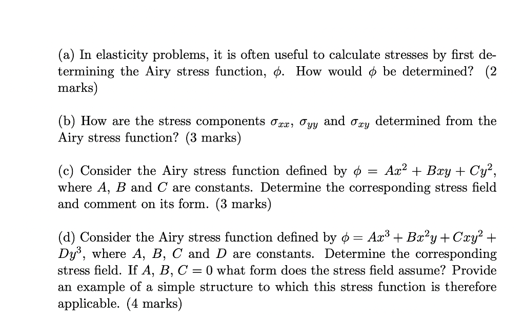 Solved (a) In elasticity problems, it is often useful to | Chegg.com