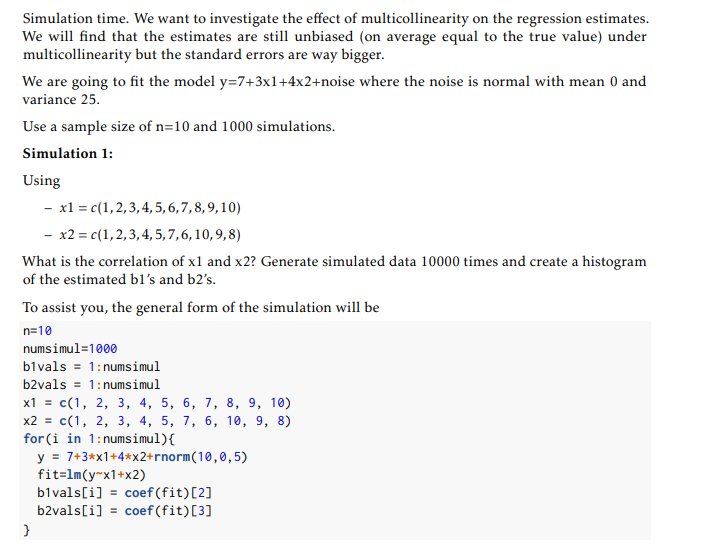 Solved Simulation help using R Studio/R Code | Chegg.com
