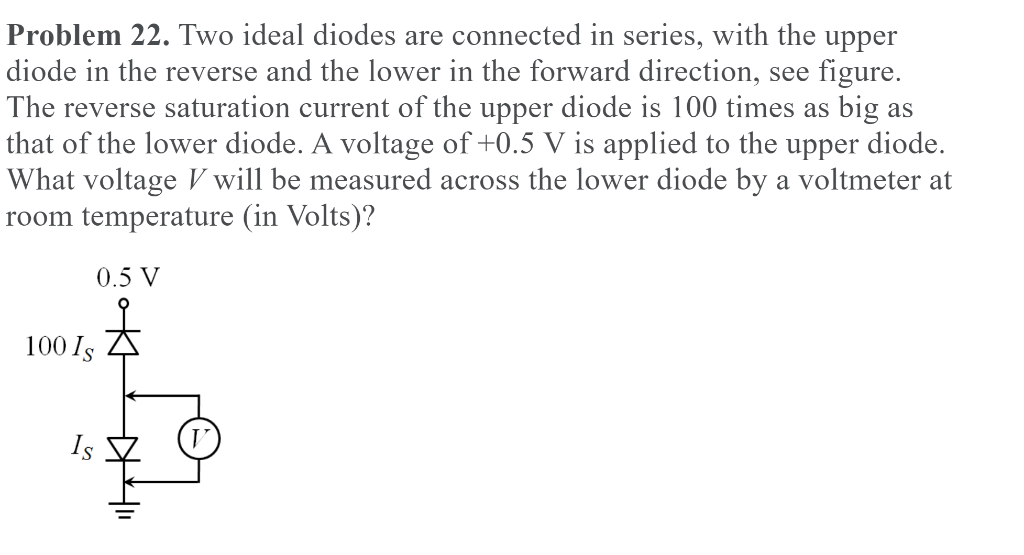 Solved Problem 22. Two ideal diodes are connected in series, | Chegg.com