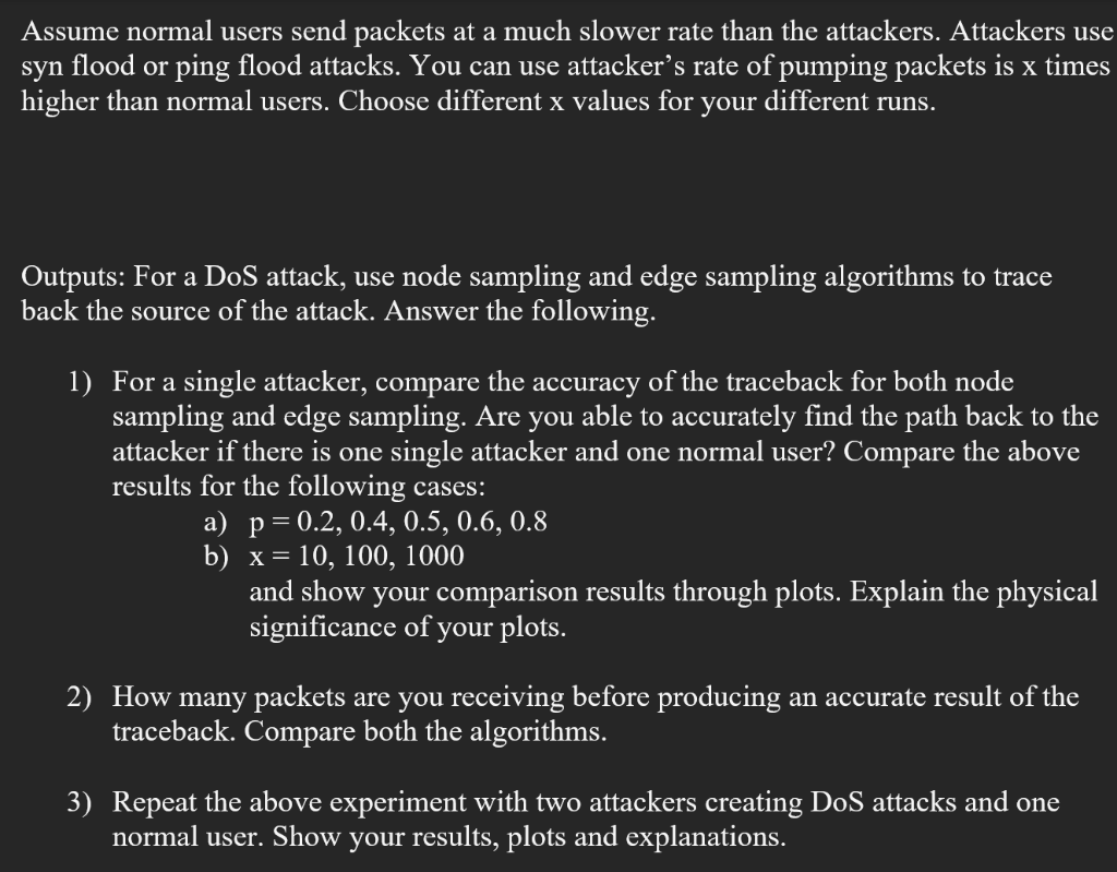 Solved 1. Simulate the behavior of probabilistic packet | Chegg.com
