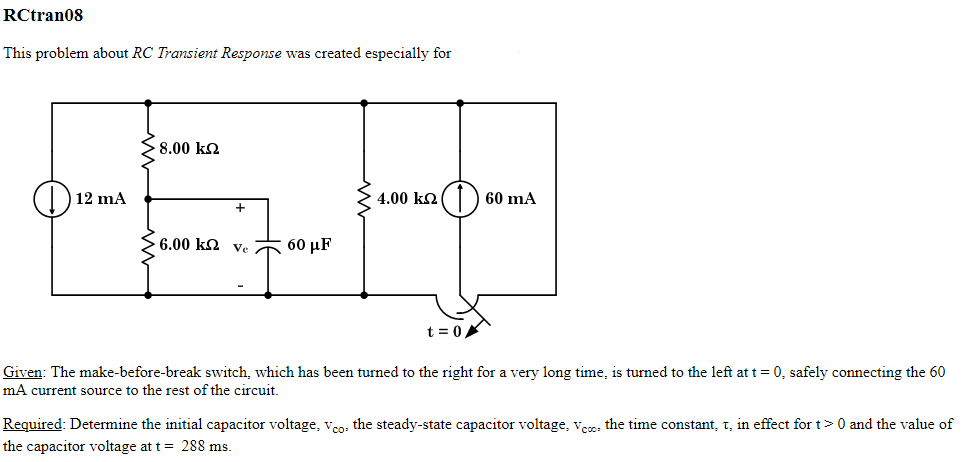 Solved RCtran08 This problem about RC Transient Response was | Chegg.com