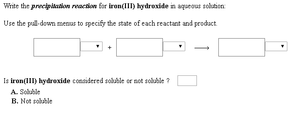 Solved Write the precipitation reaction for iron(III) | Chegg.com