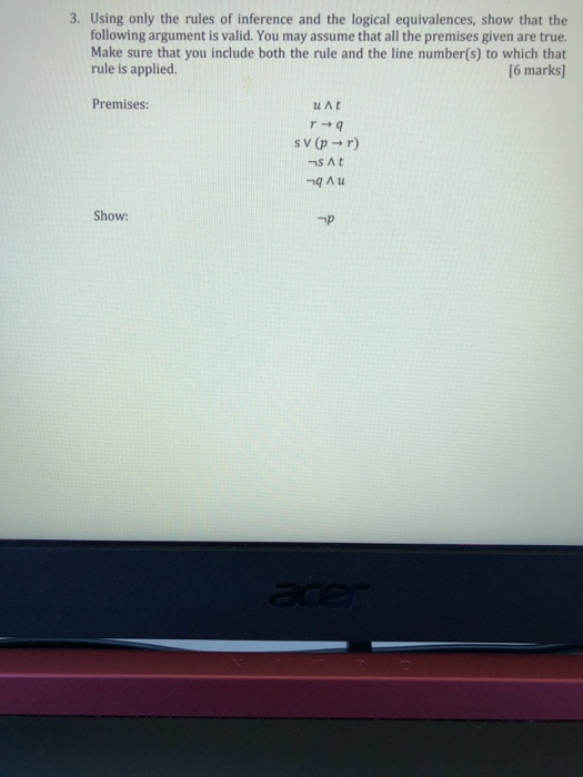 Solved Below are logical equivalences and rules of | Chegg.com