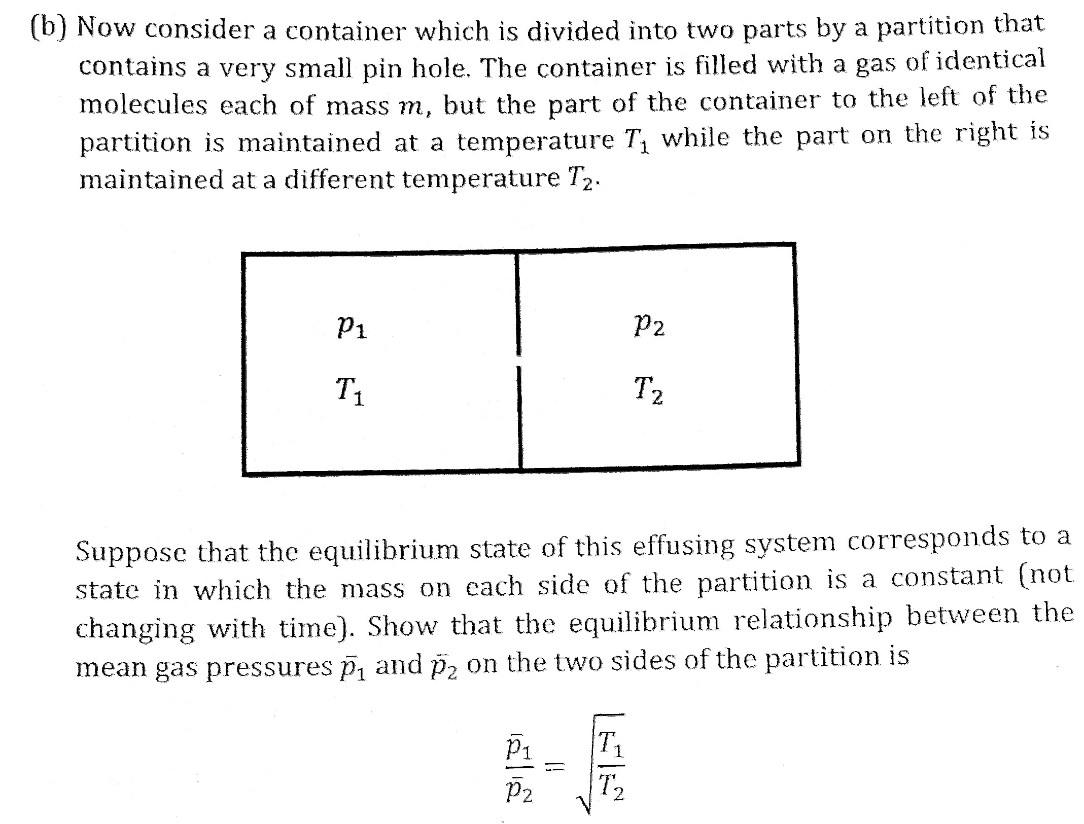 Solved a) A container of volume V contains a gas at constant | Chegg.com