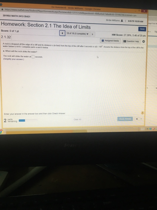 Solved Do Homework Birdie Williams Google Chrome | Chegg.com